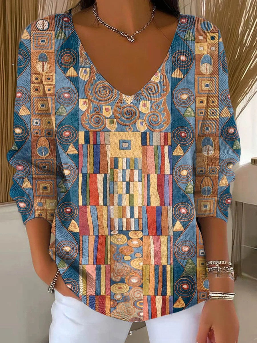 Clarissa – Colourful V-neck sweater – Finesse Montreal Boutique